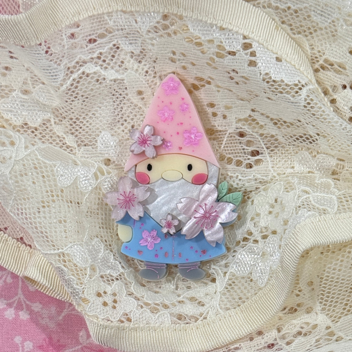 Sakura Gnome - brooch - Set of 2 – Wintersheart