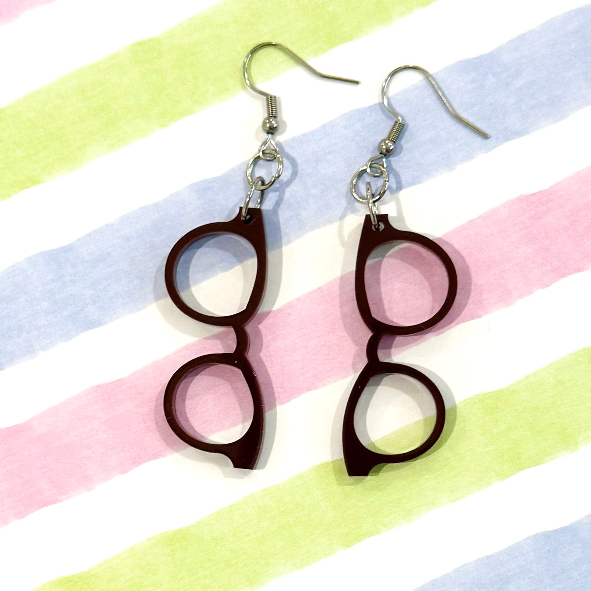 Intellectual Brown Hipster Glasses 👓 - earrings – Wintersheart