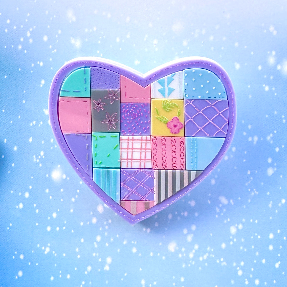Quilted patchwork heart 🩷 - brooch – Wintersheart