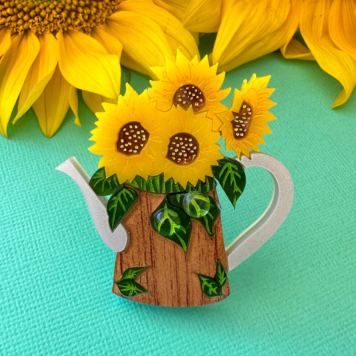 Sunflower🌻watering can - brooch - Set of 2 – Wintersheart