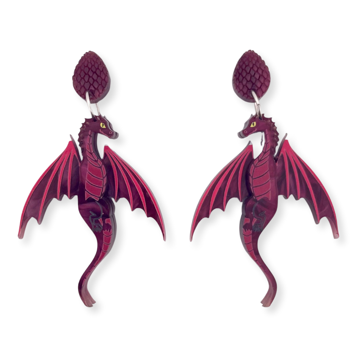 Maroon Dragon - earrings – Wintersheart